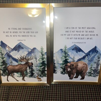 Nursery Bible Verses, Kid's Bible Verses Woodland Animal Prints ...