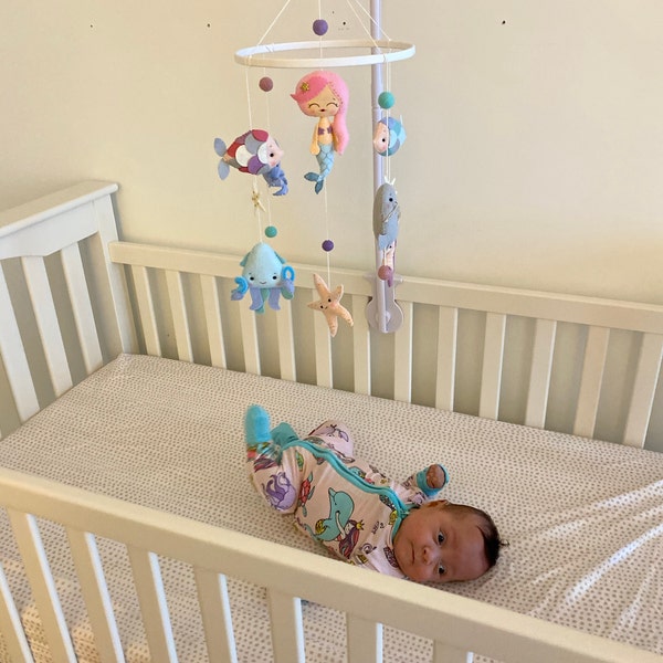 Mermaid Baby Mobile, Ocean Crib Mobile, Sea Creatures Cot Mobile ...