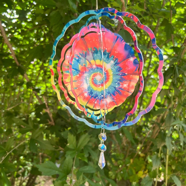 Wind Spinner Sublimation Designs, Rainbow Colors Tie Dye Wind Spinner ...