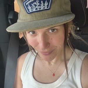 No Rain, No Flowers Embroidered Patch Unconstructed 6 Panel Hat Flat ...