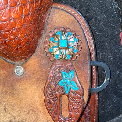 Handmade Turquoise Cactus Saddle Set With Saudered on Saddle Screws - Etsy