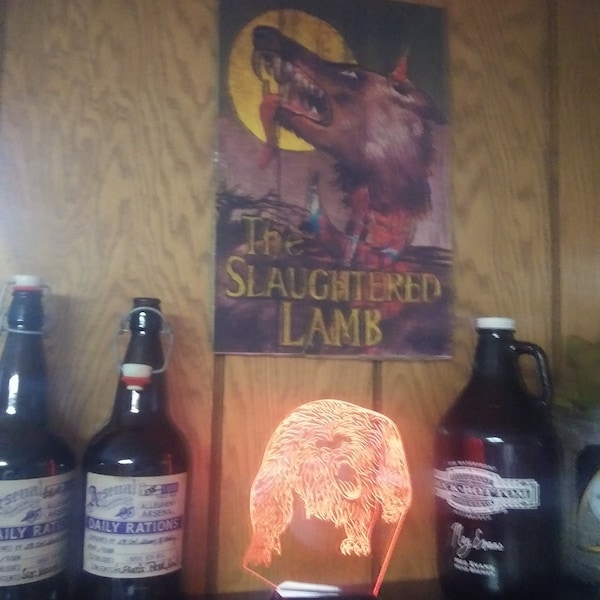 American Werewolf in London - the Slaughtered Lamb Pub Sign Replica A3 ...