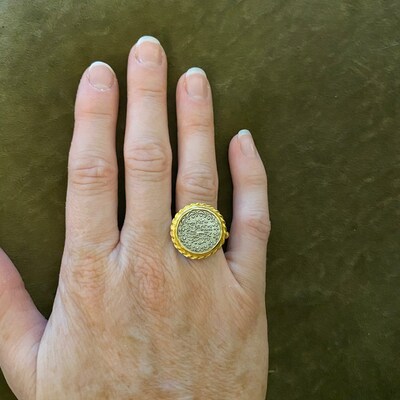 Intaglio Ottoman Coin Ring 925K Sterling Silver Constantinople Monogram ...