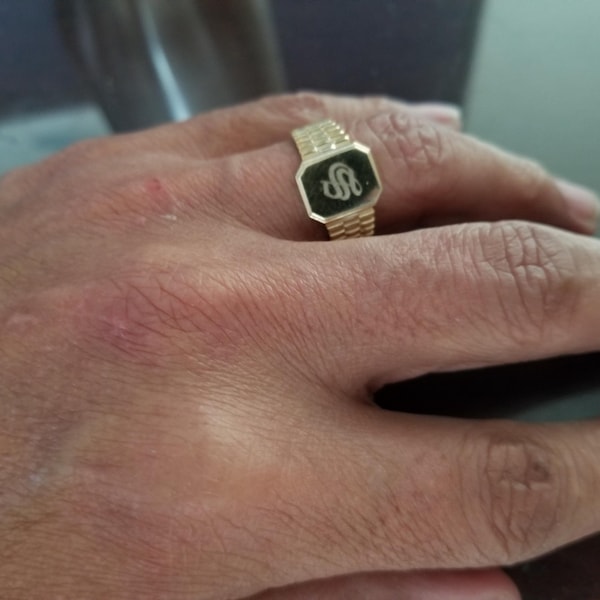 Signet Ring Men, Personalized Watch Ring, Gold Signet Ring, Initial ...