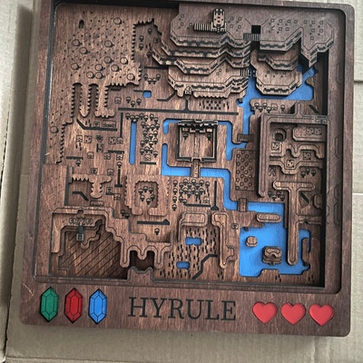 3D Hyrule Video Game Map Laser Cut Wood Multilayer Custom Decor ...