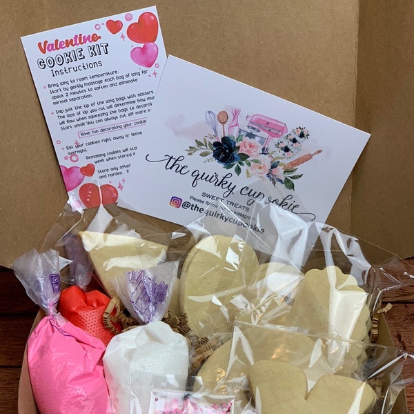 Printable Valentines DIY Cookie Kit Instructions Card, Instant Download ...