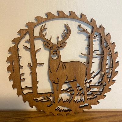 Wooden Deer Cut, Laser Cut Buck, Buck Deer Wall Hanging, Birch Wood ...