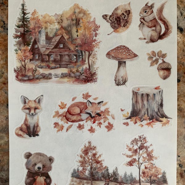 Animals in the Woodland Stickers for Planners, Journals | Stickers ...