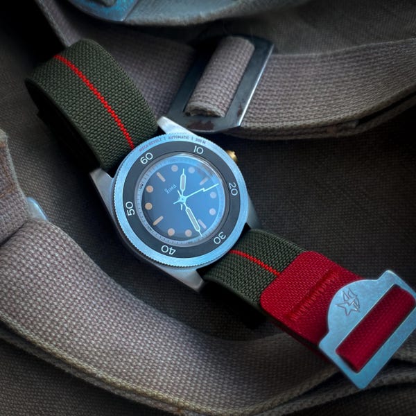 Hawkrigger Airborne O-rig Watch Strap Yellow/army Green, Static Line ...