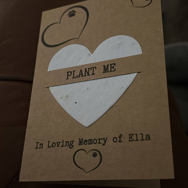 Seed Paper Thank You Favour Card. Plantable, Personalised A7 Eco ...