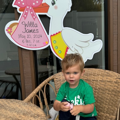 Welcome Home Baby Door Sign, Hospital Door Hanger, Stork Decoration ...