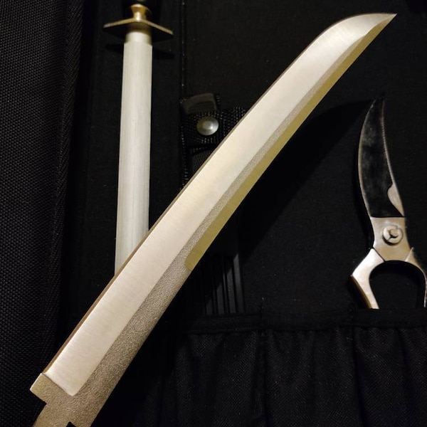 Japanese Hidden Tang Wakizashi Blade, Long Tanto Knife Blank, N690 ...