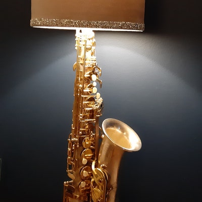 Saxophone Lamps, Vintage Upcycled, Handmade With Hardwood Base - Etsy