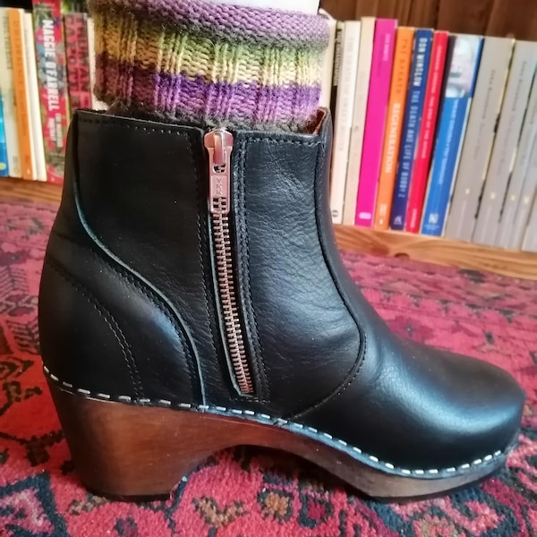 Swedish Classic Clogs With Wool Lining, Women Mules With Wool, Maguba ...