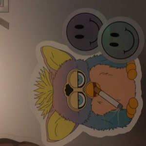 Smoking Furby | 90s Toy | Matte Weatherproof Die Cut Sticker Flakes ...