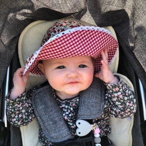 Handmade Traditional Pinafore Dress - Beige & Pink Strawberry Gingham ...