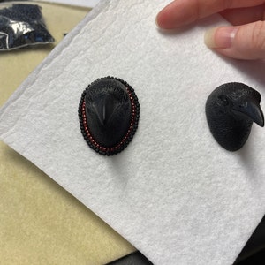 Black Raven Head Resin Cabochons, Taxidermy Animal Style (5 Pieces) - Etsy