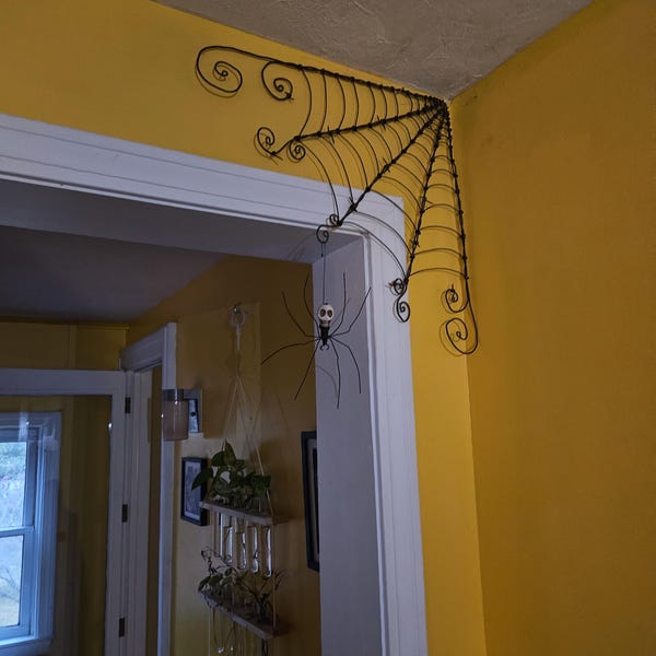 Twisted 12" Barbed Wire Corner Spider Web for Halloween - Etsy