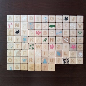 12 Pc ASL Number Blocks With Braille American Sign Language | Etsy