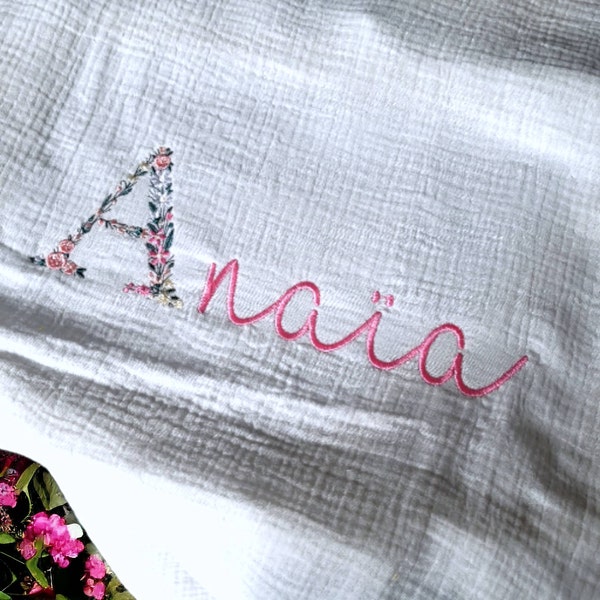 Machine Embroidery LETTER A Uppercase 9,6cm/3.80" Tall Dainty Floral ...