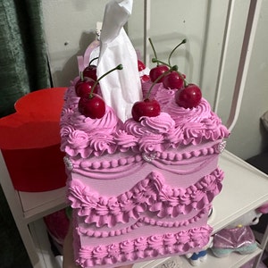Pink Cake Tissue Box Cover - Etsy