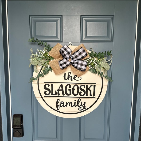 Front Door Decor | Last Name/family | Year Round Wreath | Front Door ...