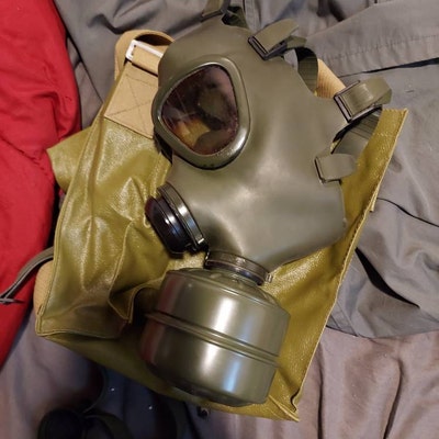 Military Romanian M74 Full Face Gas Mask W 40mm Filter & Carry Bag NATO ...