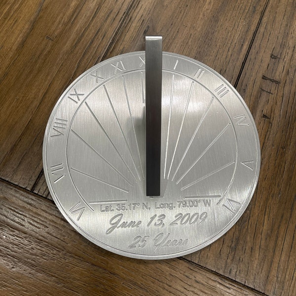 Custom 10th Wedding Anniversary Engraved Sundial Gift For: Parents ...