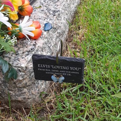 Bee Grave Stick Marker Slate Memorial Ornament Plaque Memory Special ...