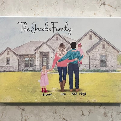 EXTRA LARGE FAMILY Portrait Custom Big Family Print, Personalized ...