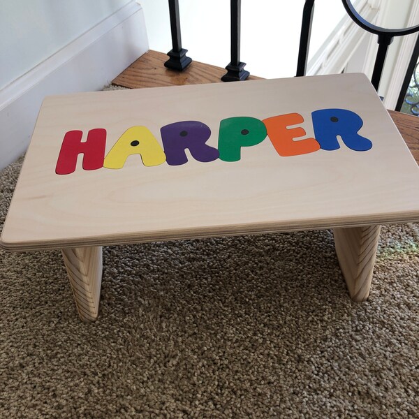 Personalized Name Puzzle STOOLS, Wooden Name Puzzle, Stools With Name ...