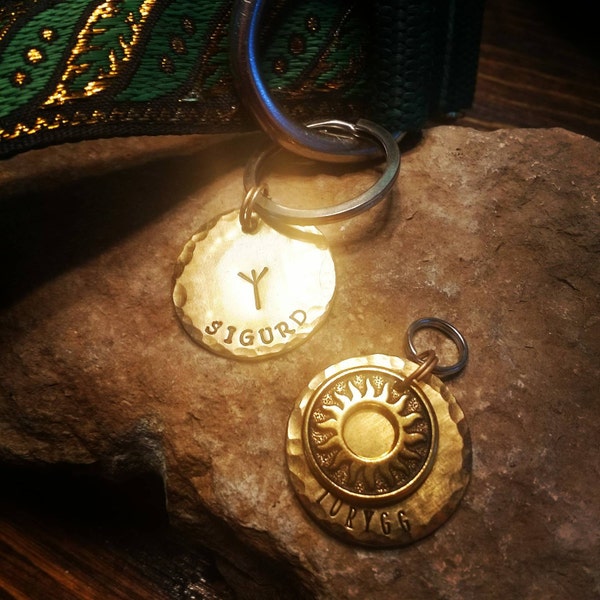 Personalized Dog ID Tag With a Sun Charm - Custom Dog Tag - Custom Cat ...