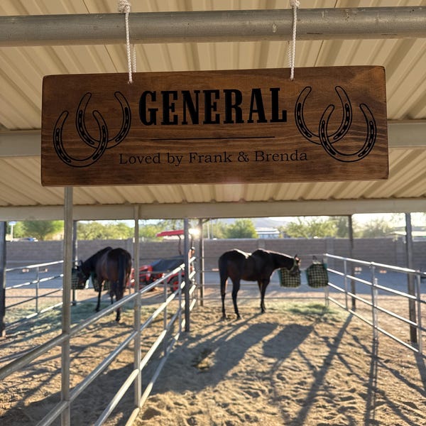 Personalized Horse Sign, Stable, Engraved Wood Sign, Rustic Decor ...