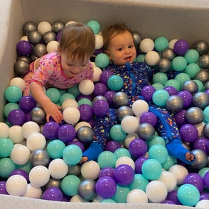 Large Square Ball Pit 400 Balls Included Gray, Pit Ball Kids, Pit Ball ...