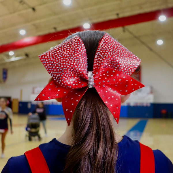 Satin Specialty Shaped Rhinestone Cheer Bow - Etsy