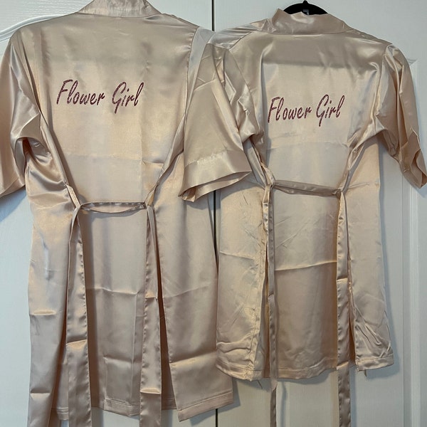 Navy Blue Wedding Robe / Blue Robe / Plain Solid Satin Robe / Bride to ...