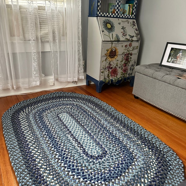 Made to Order Custom Handmade Oval Braided Wool Rug / Rag Rug for Your ...