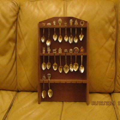 48pc Wooden Spoon Display Rack With Sides Pine Finish - Etsy