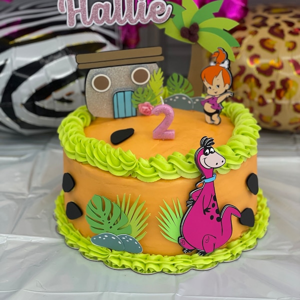 Pebbles Cake Topper, the Flintstones Theme Cake Topper, Pebbles Party ...