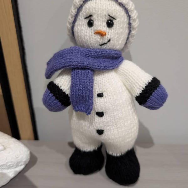 Knitting Snowman Toy Pattern, PDF in English, X-mas Stuffed Toy on 2 ...
