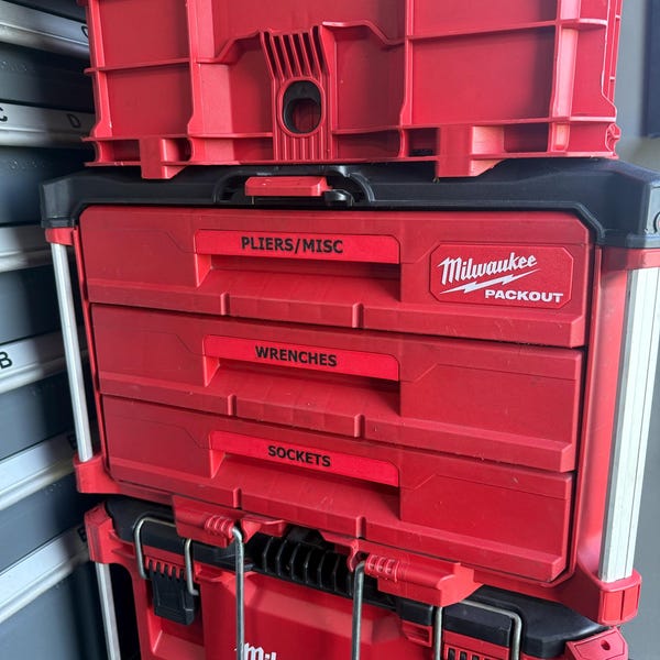 Custom Label Handle | for Milwaukee PACKOUT | 11-compartment Low ...