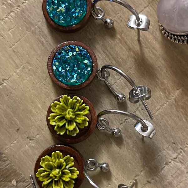 Handmade Resin Wood Cabochons - Size Ranges Between 9.5mm - 10.5mm ...