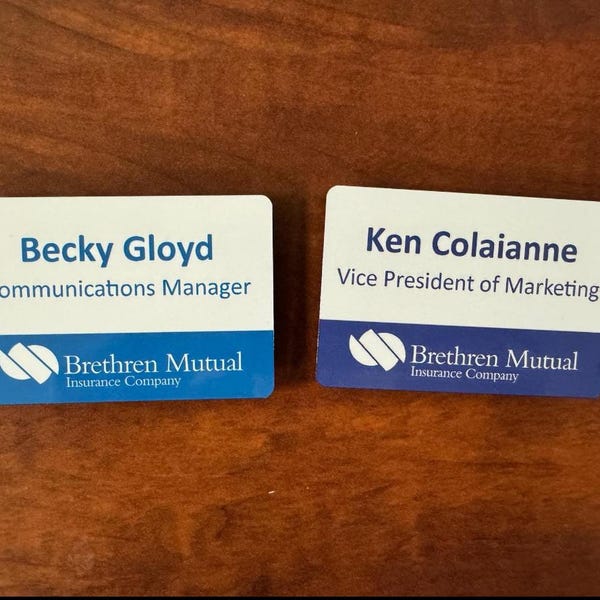 Metal Wearable Magnetic Name Tags for Business or Work - Brushed Gold ...