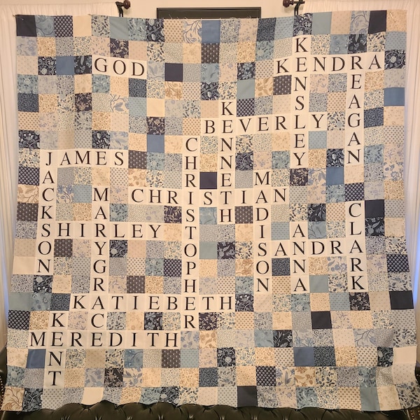 Scrabble Quilt Pattern - Etsy