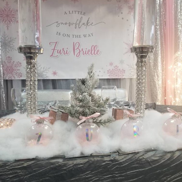 SNOWFLAKE Baby Shower Personalized Birthday Backdrop - Birthday Party ...