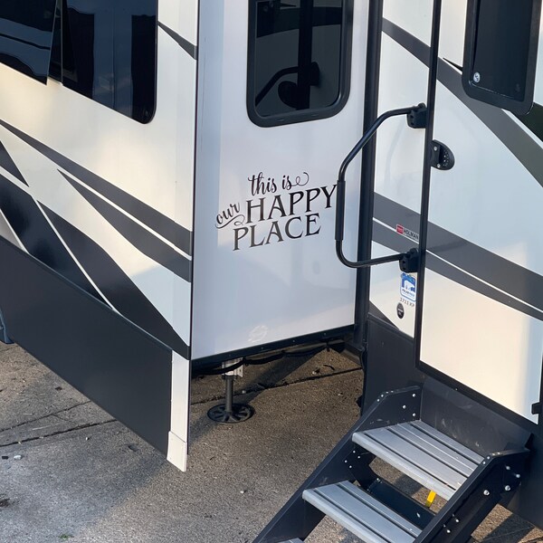 This is Our Happy Place Vinyl Decal – Camper RV Trailer Sticker ...