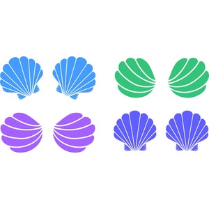 Mermaid Sea Shell Bra SVG Files for Cricut, Nautical Blue & Green ...