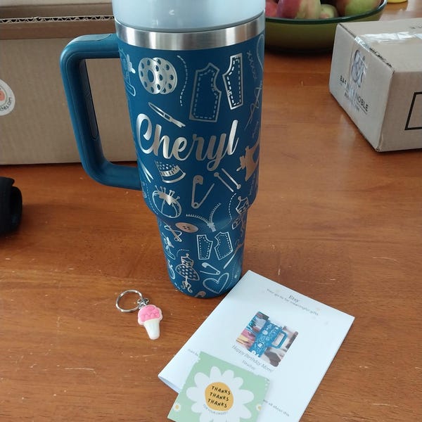 Roses 40oz Stanley OR Generic Laser Engraved Tumbler, Floral Gifts ...