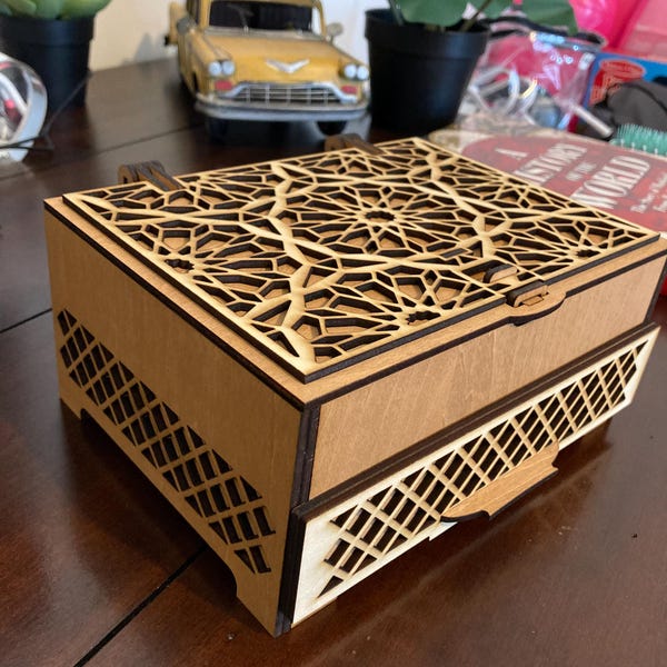 Laser Cut Wooden Gift Box Vector 3mm 1/8inch Gift Box Svg Dxf Ai Cut ...