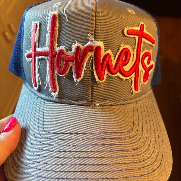 Sequin Applique Script Team or School Hat (0015) - Etsy